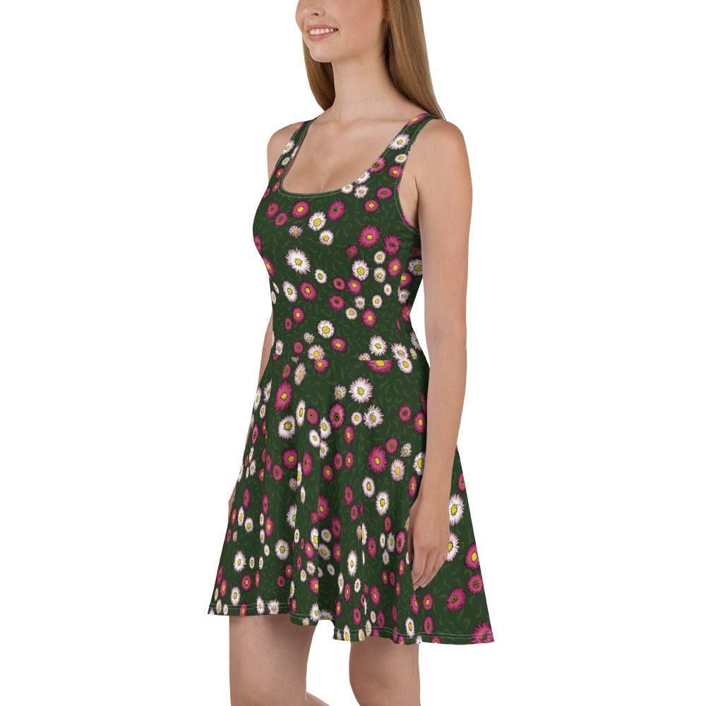 Myrtle Green Patricia Skater Dress | Penguin Empress Studios