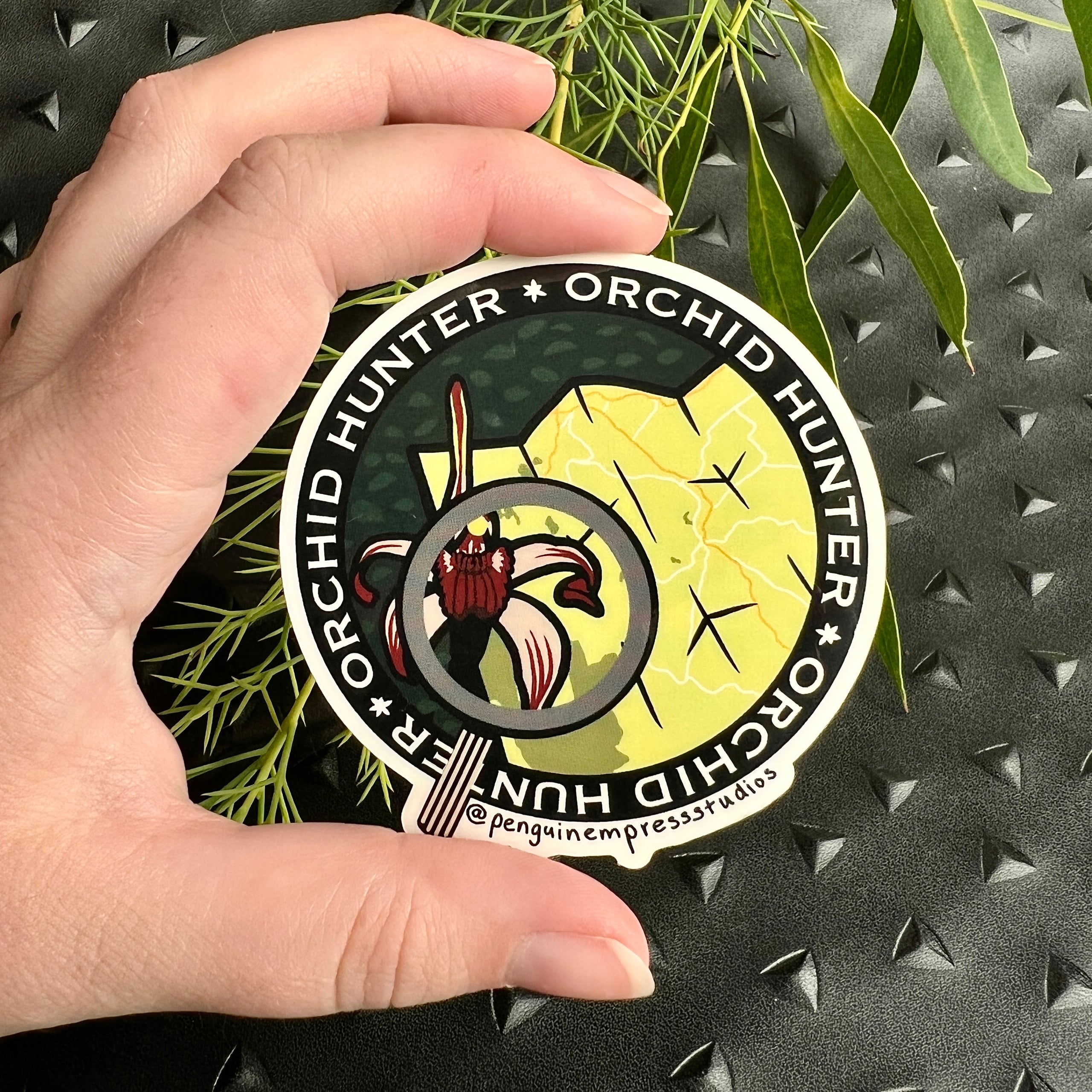 Orchid Hunter - Waterproof Vinyl Stickers | Penguin Empress Studios